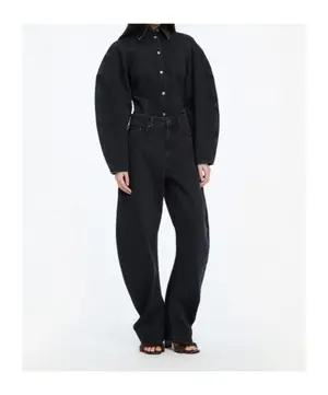 ROTATE BY BIRGER CHRISTENSEN Fitted Denim Shirt Denim