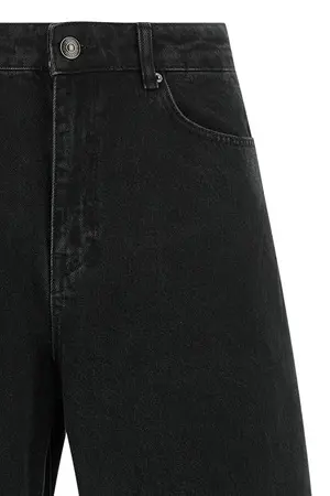 ROTATE BY BIRGER CHRISTENSEN Draped Barrel-leg Jeans Denim