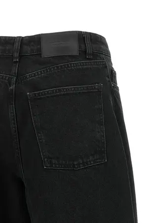 ROTATE BY BIRGER CHRISTENSEN Draped Barrel-leg Jeans Denim