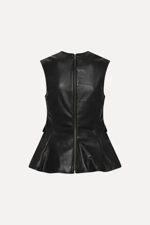 ROTATE BY BIRGER CHRISTENSEN Peplum Leather Vest