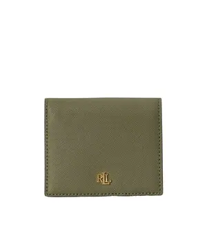 Ralph Lauren Compact Trifold Leather Billfold Wallet - Green