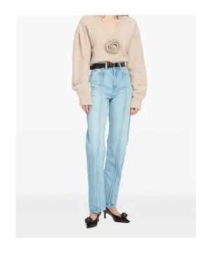 ROTATE BY BIRGER CHRISTENSEN Straight Denim Zip Jeans Ligh