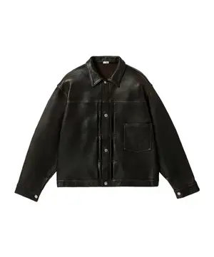 A.PRESSE Retro Leather Jacket