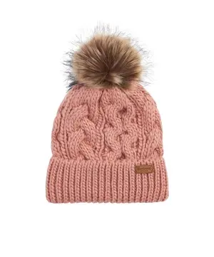 Barbour Penshaw Cable-knit Beanie - Pink Rust