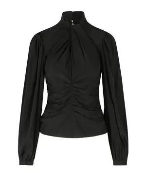Isabel Marant Étoile Long Sleeve Ruched Shirt - Black