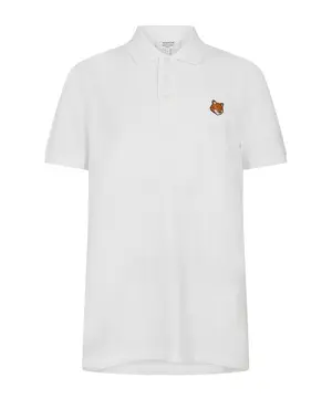 Maison Kitsuné Embroidered Shortsleeve Polo - White