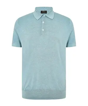Brioni Fitted Classic Shortsleeve Polo - Blue