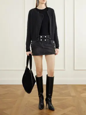 Isabel Marant Étoile Denim Skirt With Side Buttons - Black