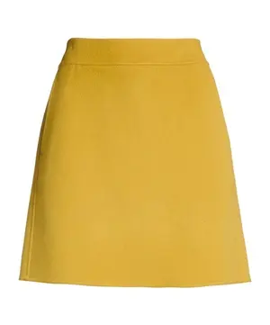 Max Mara Solid-color Wool A-line Skirt - Yellow