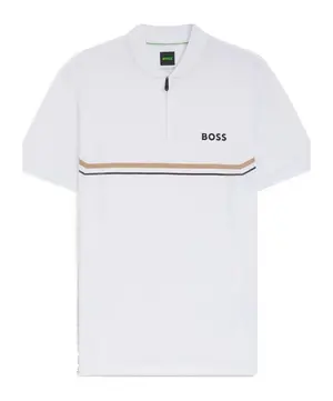 Hugo Boss Shortsleeve Standcollar Polo Shirt - White