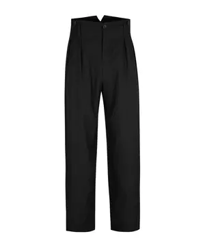 Yohji Yamamoto Minimalist Straightleg Trousers - Black