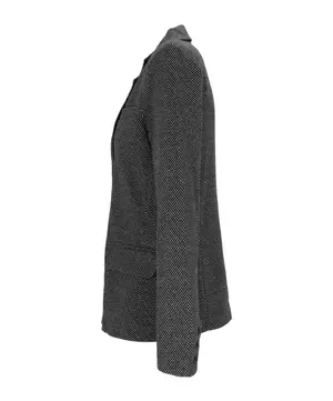 Emporio Armani Single-breasted Jacket In A Herringbone Knit Pattern