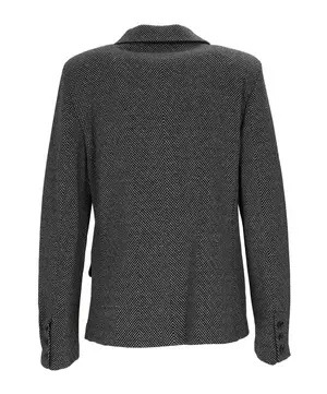 Emporio Armani Single-breasted Jacket In A Herringbone Knit Pattern