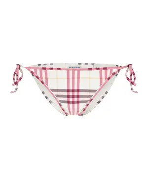 Burberry Checkered Tie Side Bikini Bottoms - No
