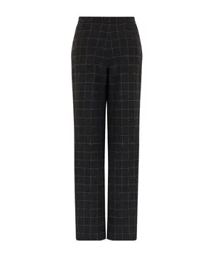 Emporio Armani Windowpane Plaid Tailored Trousers
