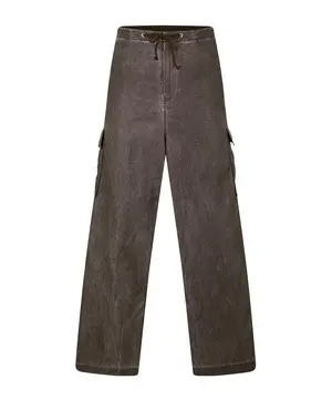 Our Legacy Drawstring Cargo Wideleg Trousers - Black
