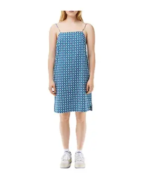 Lacoste Geometric Print Slip Mini Dress