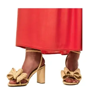 MACHMACH Mach & Mach Block Heel Court Sandals With Bow Detail