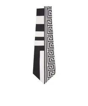 Versace Printed Silk Twill Tie - Black