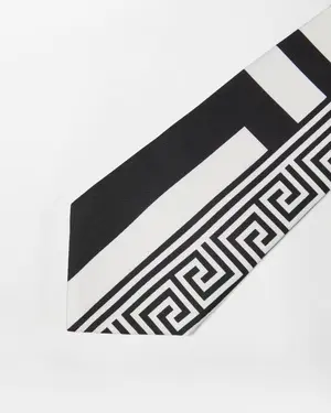 Versace Printed Silk Twill Tie - Black