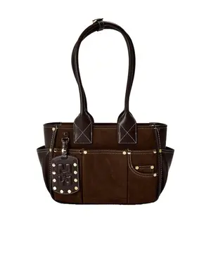 GANNI Solid Color Shoulder Bag - Black