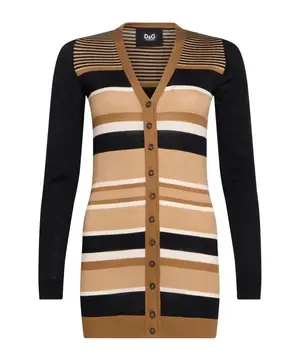 Dolce & Gabbana Colorful Wool Knit Cardigan - Camel