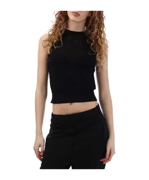 Hugo Boss Sleeveless Knit Cropped Tank Top