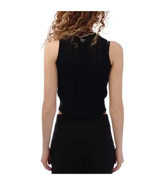 Hugo Boss Sleeveless Knit Cropped Tank Top