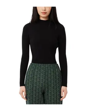 Lacoste Ribbed Mockneck Knit Sweater