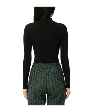 Lacoste Ribbed Mockneck Knit Sweater