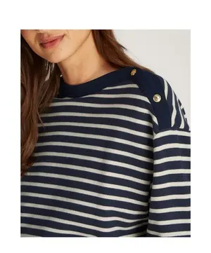 Tommy Hilfiger Striped Cropped Crewneck Sweatshirt