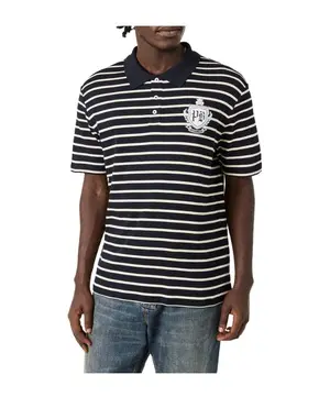 Balmain Striped Shortsleeve Polo