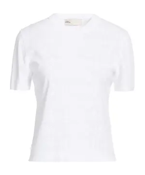 Tory Burch Solid-color Short-sleeve Crew Neck - White