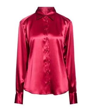 Dolce & Gabbana Solid-colored Satin Long-sleeve Shirt - Red