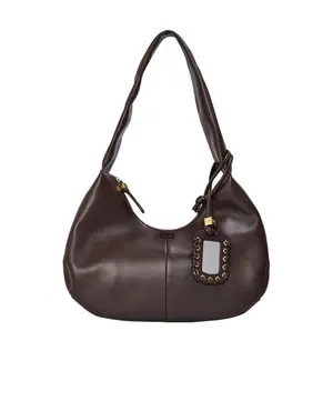 GANNI Soft Leather Hobo Shoulder Bag - No