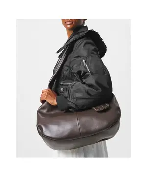 GANNI Soft Leather Hobo Shoulder Bag