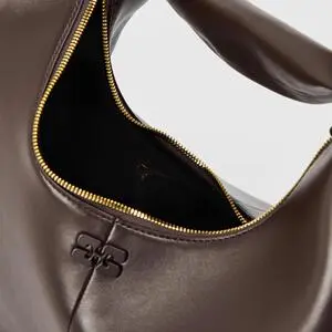 GANNI Soft Leather Hobo Shoulder Bag