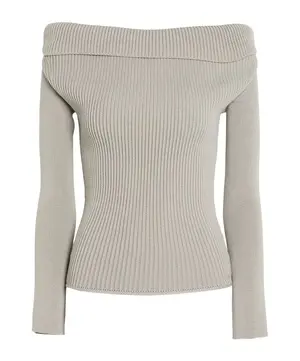 Rick Owens Ribbed Wool Turtleneck Knitwear - Gray