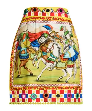 Dolce & Gabbana Embellished Patchwork Mini Skirt