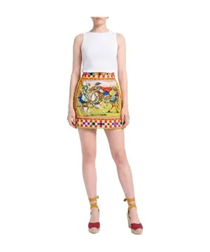 Dolce & Gabbana Embellished Patchwork Mini Skirt
