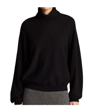Vince Wool-cashmere Dolman-sleeve Turtleneck Sweater - Black