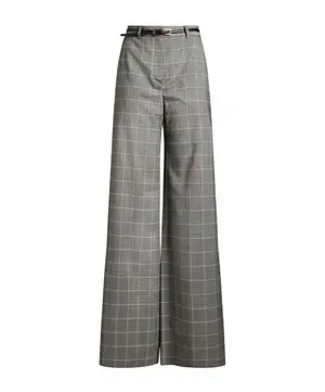 Max Mara Plaid Wide-leg Pants - Grey