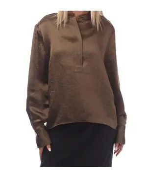 Hugo Boss Lustrous Longsleeve Top - Brown