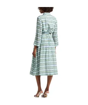 Tory Burch Colorful Satin Long-sleeve Shirt Dress