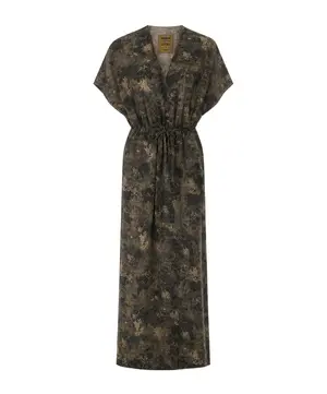 UMA WANG V-neck Printed Maxi Dress - No