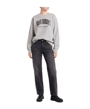 GANNI Solid-color Printed Sweatshirt