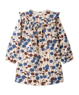 Bonpoint Long-sleeved Dress - Hazelnut Printing