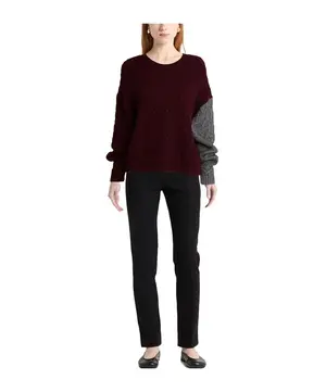 GANNI Two-tone Thick Knit Long-sleeve Top