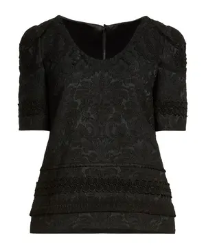 Dolce & Gabbana Solid-color Jacquard Short-sleeve Top - Black