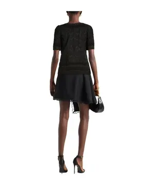 Dolce & Gabbana Solid-color Jacquard Short-sleeve Top
